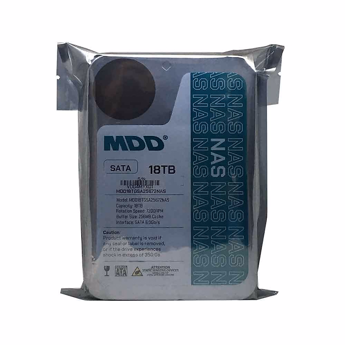 MDD (MD18TSATA25672NAS) 18TB 7200 RPM 256MB Cache SATA 6.0Gb/s 3.5" Internal NAS Hard Drive - 5 Years Warranty (Renewed)