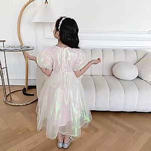 YYCRAFT Two Tone Sheer Organza Fabric by The Yard for Curtain Weddings Decor 2 Yards, Iridescent White