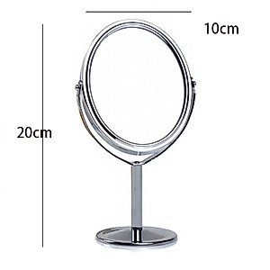 LEEOX Make Up Mirror Magnification Circular Makeup Mirror Dual 2 Sided Round Shape Rotating Cosmetic Mirror Stand Magnifier Mirror Standing Mirror