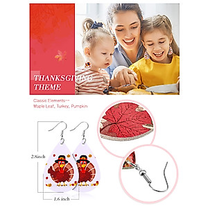 Hicarer 25 Pairs Christmas Faux Leather Earrings Halloween Thanksgiving Holiday Fall Leather Teardrop Dangle Earrings for Women
