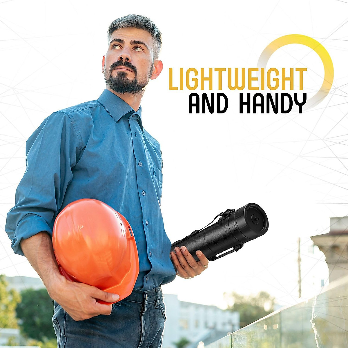 Flexzion Poster, Art, Document Tube with Strap, Expandable Waterproof Plastic Container, Telescoping Cylindrical Storage Case, Portable Paper Holder for Draft Sketch Blueprint, 3.5 I.D. x 30-54