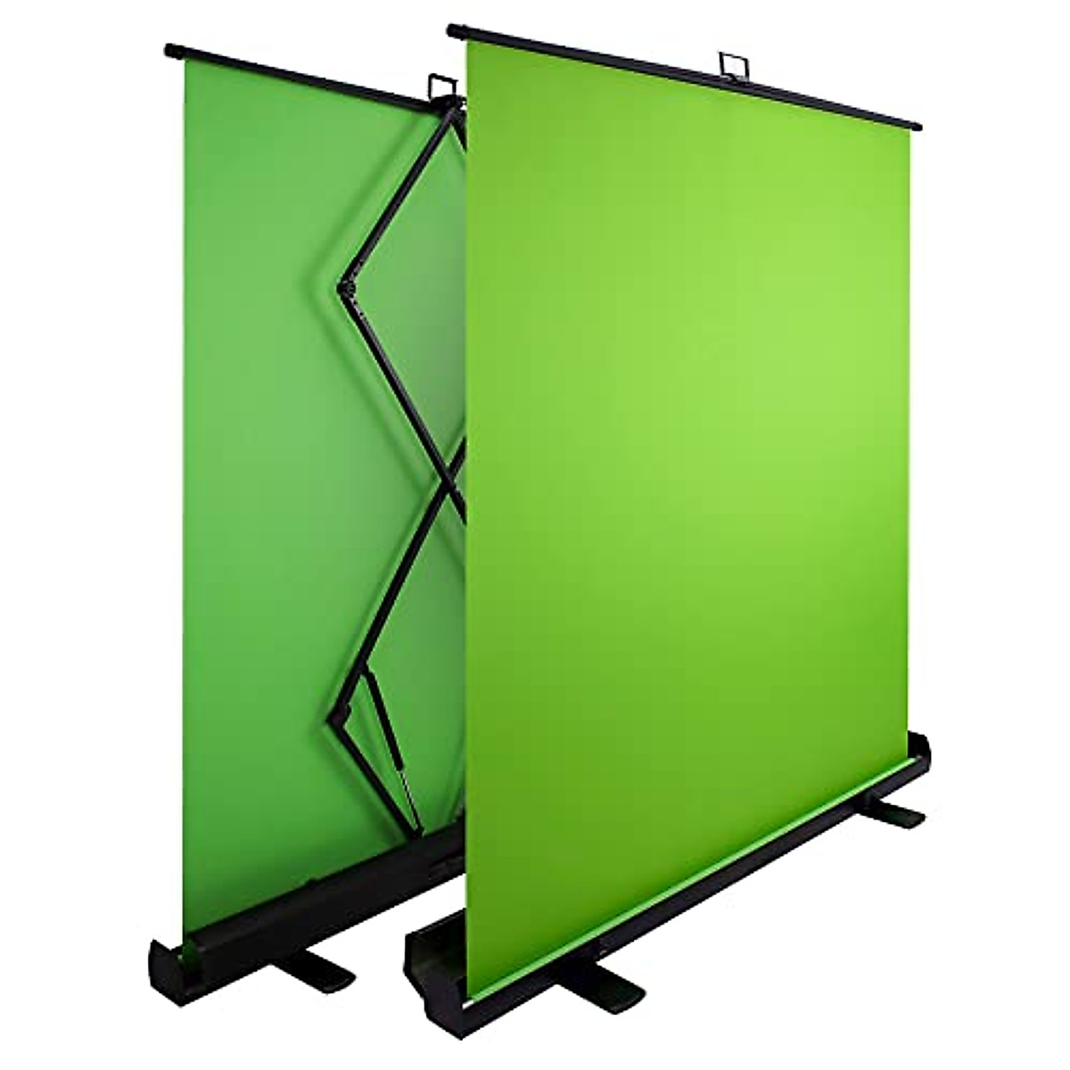 87 inches Extra Wide Large Collapsible Chromakey Panel Green Screen for Photo Backdrop and Streaming - Portable Pull Up, Solid Aluminum Base Wrinkle-Resistant Fabric, Auto-Locking Air Cushion Frame