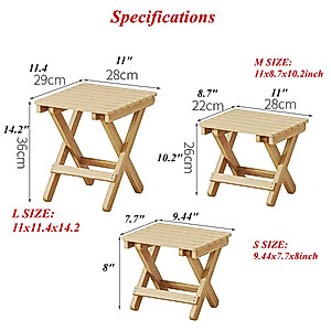 Wooden Step Stool for Adults and Kids,Folding Chair Step Foot Stools Portable Wooden Stool for Bedroom Kitchen Bathroom,Sturdy Step Stools (Board Surface S Size)