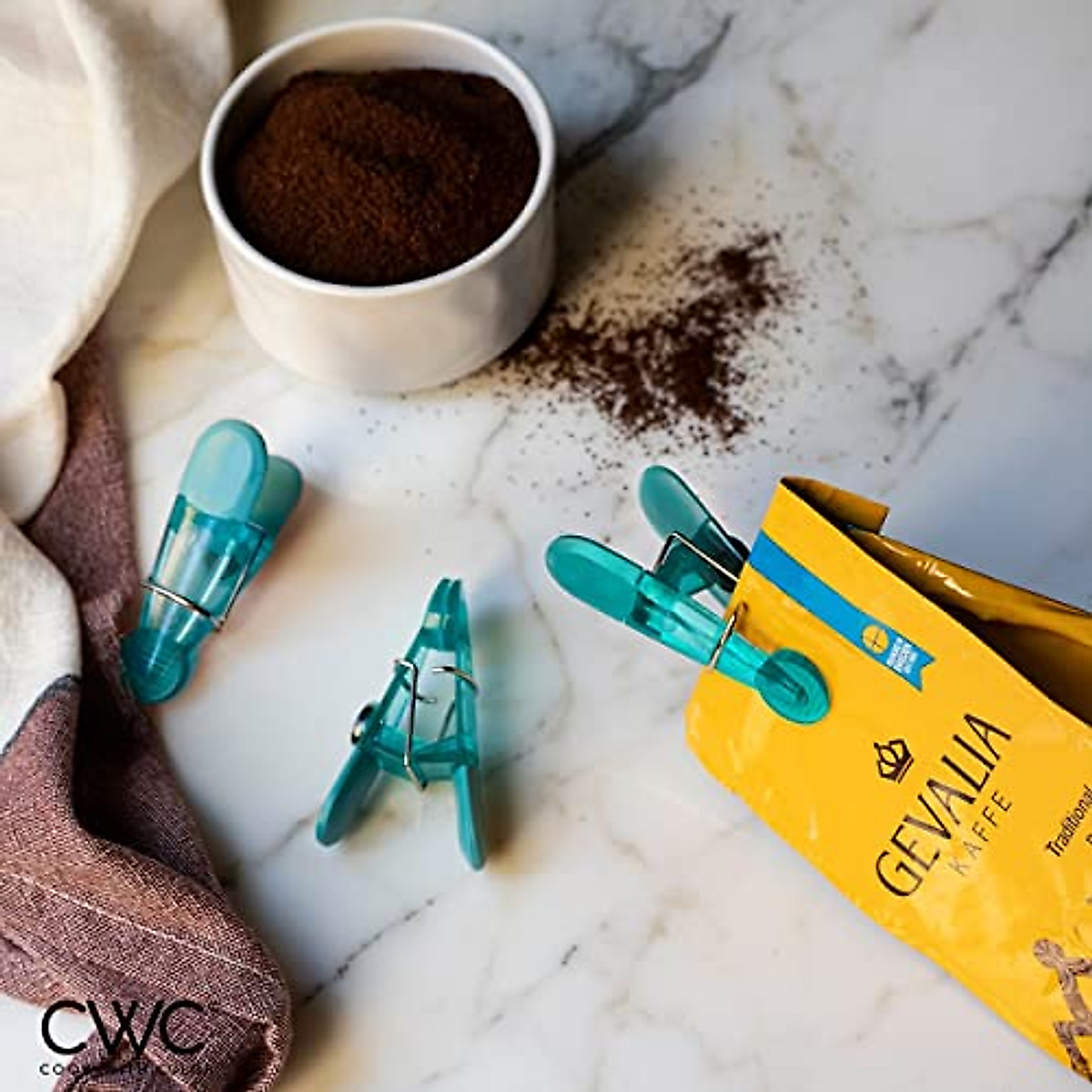 COOK WITH COLOR 10 Pc Chip Bag Clips with Magnet, Food Clips, Chip Clips, Bag Clips for Food Storage with Air Tight Seal Grip for Bread Bags, Snack Bags and Food Bags - (Teal)