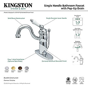 Kingston Brass KB1408PL Victorian Mono Block Lavatory Faucet, Brushed Nickel