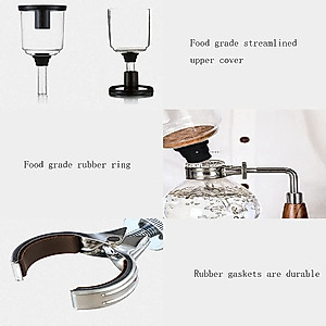 Coffee Maker Glass Siphon Coffee Maker Heat-Resistant Glass Manually Coffee Brewer Hot Tea Maker Machine for Home Office 3 Cup Cold Brew Maker (Color : Brown) (Color : Black)