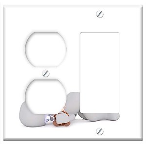 2-Gang, Outlet Rocker/GFCI Combination Wall Plate Cover - Infant Child Ground Play Kitz To Kid Joke Elter 1