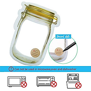 laffeya Candy Nut Bag, 24pcs Mason Jar Bag, Reusable Zipper Bags, Fresh Bags, Leakproof Snacks Sealed Storage Bags, Food Saver Bags