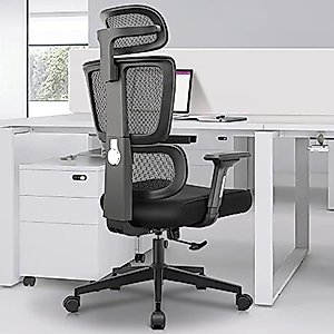 Primy Ergonomic Office Chair Gaming Chair, High Back Breathable Mesh Desk Chair, Comfortable Ergonomic Computer Chair with Adjustable Lumbar Support, Adjustable Lifting 360 Degree Swivel Task Chair