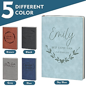 Personalized Journal Notebook, Personalized Leather Journal with Pen, Personalized Notebook For Women Men, Customized Journals To Write In, Diary For Women - Birthday, Best Friend, Mom, Sister Gifts