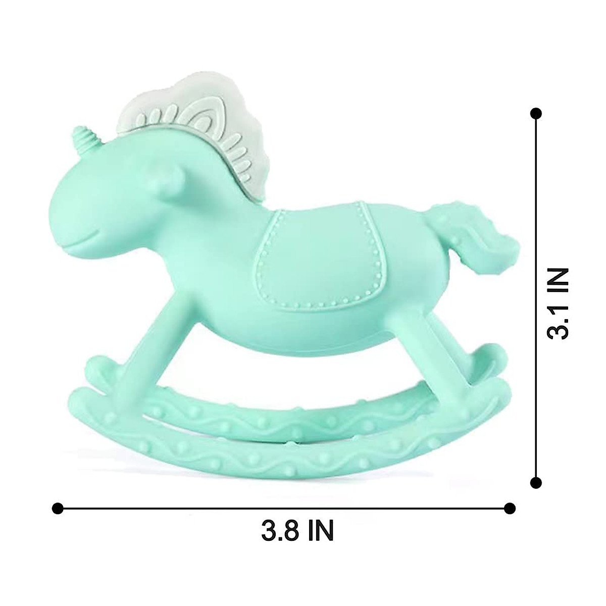 PandaEar Baby Unicorn Training Massaging Toy Teether | Soothes Gums Promotes Healthy Oral Development | Food Grade Soft Safe BPA-Free Silicone Natural Organic | Babies Toddlers Infants (Green)