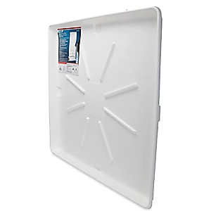 Camco Stackable Washing Machine Drain Pan | Great for Apartment-Sized Washers or Stackable Units | Protects Floors from Leaks & Measures 28-Inches x 30-Inches | Crafted of Heavy-Duty Plastic (21006)