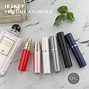 Refillable Perfume Bottle Atomizer for Travel,Portable Easy Refillable Perfume Spray Pump Empty Bottle for men and women with 5ml Mini Pocket Size (Rose Gold)
