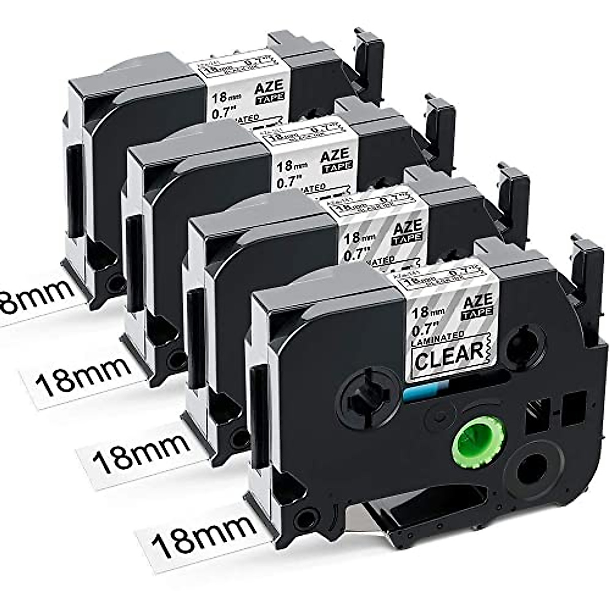 Compatible 18mm Label Tape Replacement for Brother Ptouch TZe-241 TZe-141 Label Tape Bundle with Multicolor Label Tape, 0.7" x 26.2', Black on White/Clear/Orange/Red/Blue/Yellow/Green (Total 9-Pack)