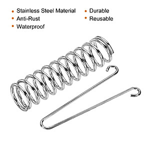 MECCANIXITY Tent Spring Buckle, 90x30mm Heavy Type Stainless Steel Rope Tensioner Accessories for Awning Tarps Wire Racks, Pack of 10