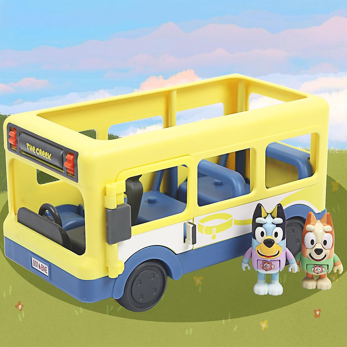 Cute Bus Toy Vehicle and Figures Pack with Two 2.5" Figures