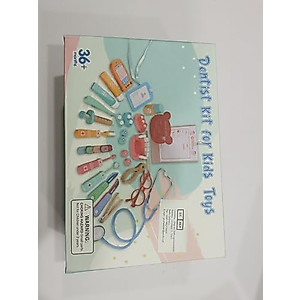 Wooden Dentist Kit for Kids, 41 Pieces Toy Medical Kit with Stethoscope & Medical Storage Bag, Montessori Pretend Doctor Kit Toys for 3 4 5 6 Years Old Boys Girls