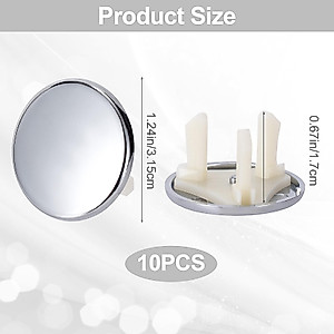 HINZIC 10 Pack Bathroom Faucet Sink Overflow Cover, 22-25mm Dia Round Plastic Decorative Ring Hole Caps Basin Trim Replacement for Kitchen Bathtub Drains