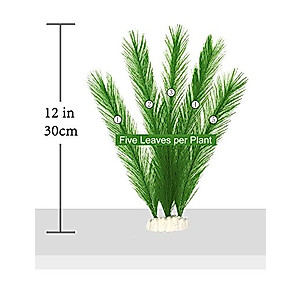 BEGONDIS Aquarium Decorations 3Pcs Fish Tank Artificial Green Water Plants Made of Silk Fabrics Plastic