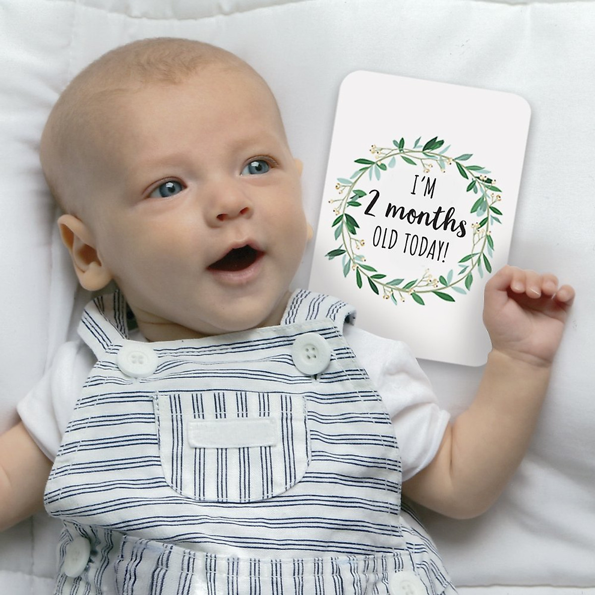 CoCreative Design Newborn Baby First Year Progress Report Cards (Set of 26) - Unique Shower Prop Gift with Cute Sayings and Floral Wreath Prints - Perfect for New Moms and Parents