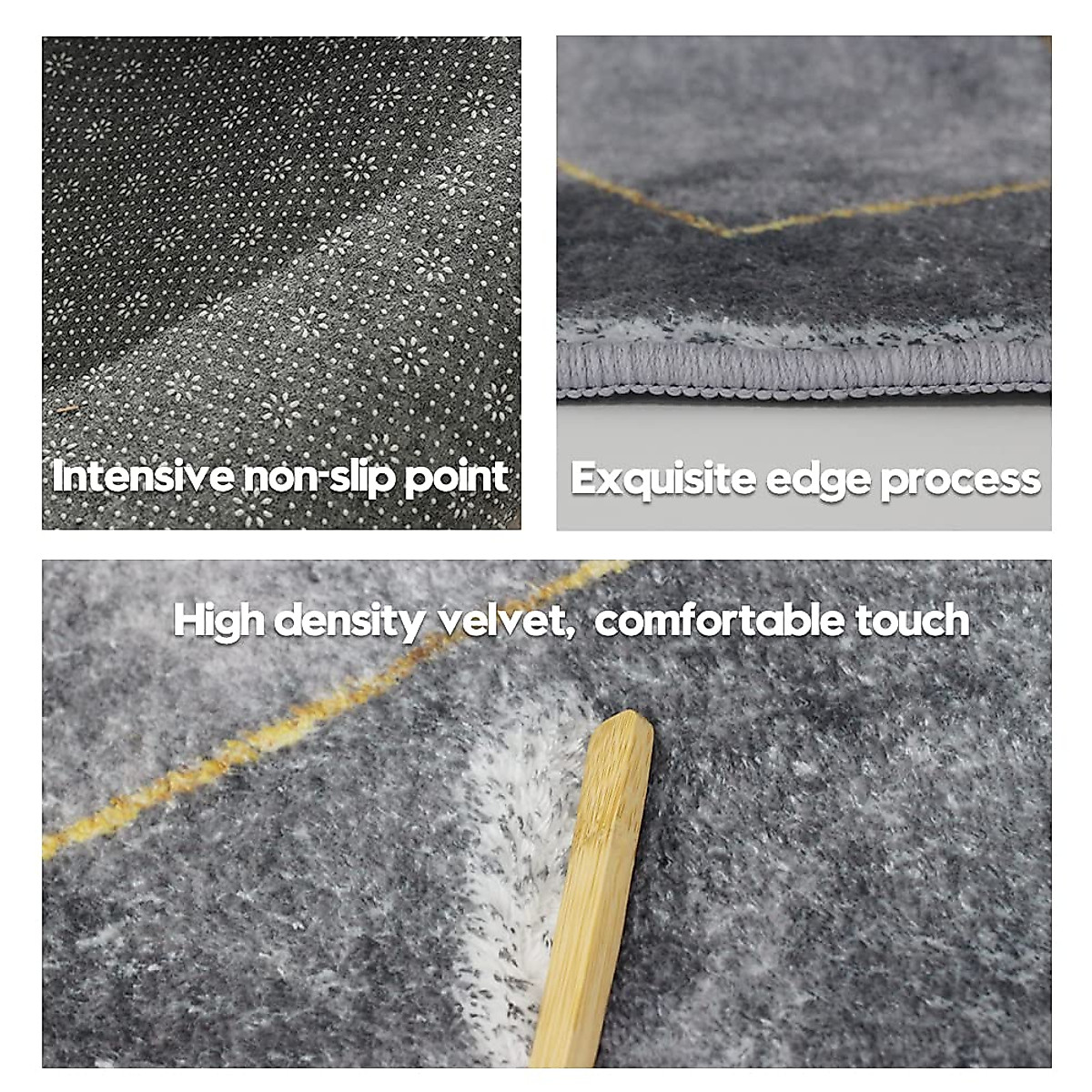 SHNOSU Modern Abstract Geometric Area Rug 8' x 10', Non-Shedding Grey Floor Carpet for Living Room,Bedroom,Dining Room