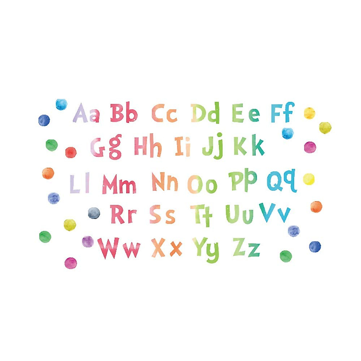 ABC Wall Decals Classroom DIY Removable Watercolor Dot Educational Alphabet Wall Stickers Kids Bedroom Nursery Playroom Art Mural Decor…