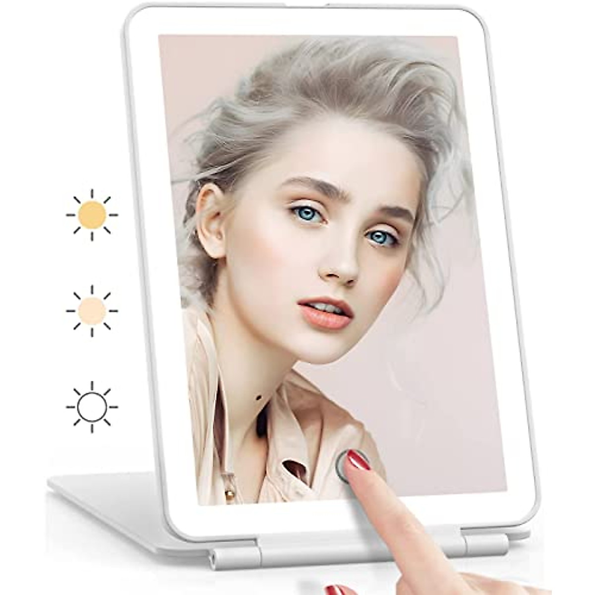 Jack & Rose Travel Mirror with Light, Folding Travel Mirror Led Lighted Makeup Mirror