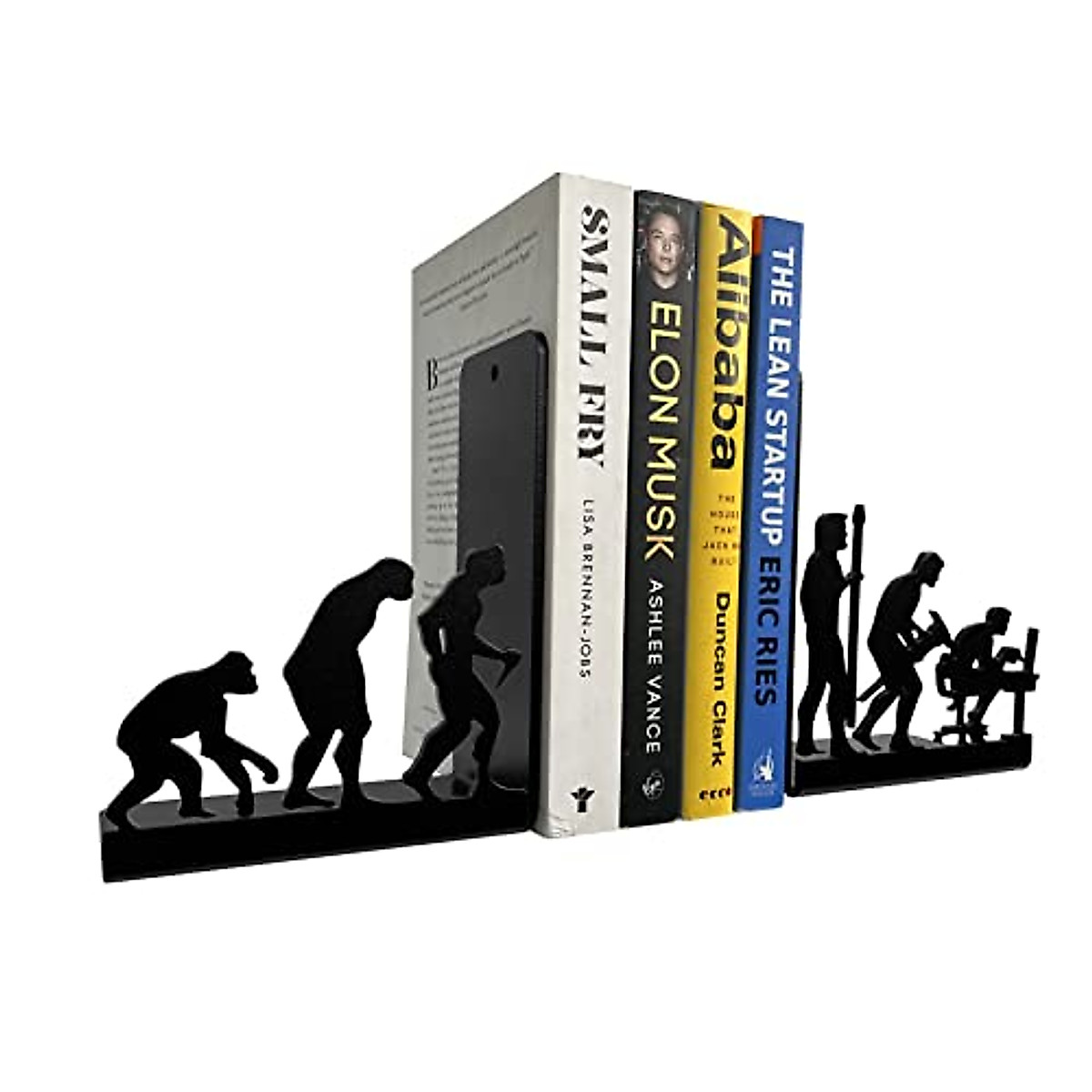 HeavenlyKraft Human Evolution Decor Decorative BOOKENDS Metal BOOKENDS for Shelves Office BOOKENDS Book Stopper for Heavy Books BOOKENDS Metal Library BOOKENDS Book Ends Book Holder