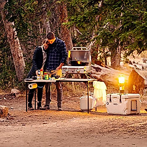 Lifetime Folding Tailgate Table with Grill Rack, 5-Foot, Pumice & Black