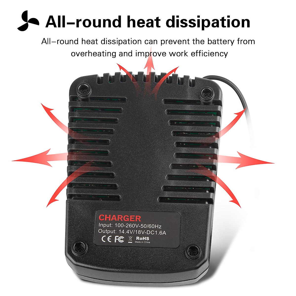 Quick BC660 BC1880 Charger for Bosch Tools 14.4V-18V Lithium Battery BAT619G, BAT619, BAT609G, BAT609, BAT618, BAT618G, BAT610G BAT614 etc.