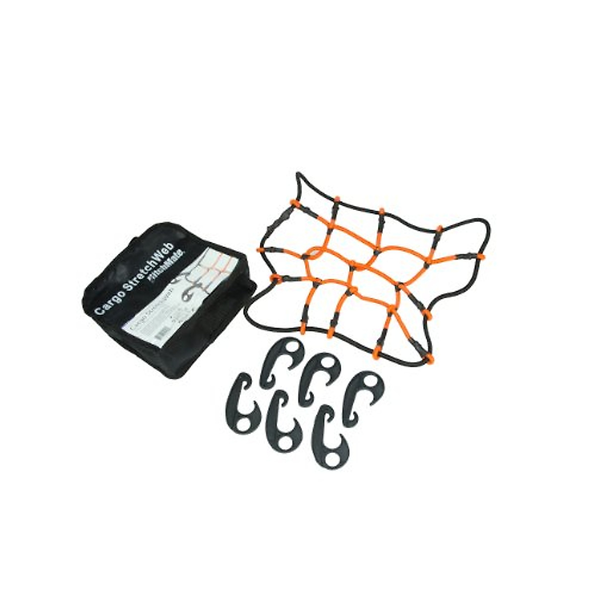 Heininger 4249 HitchMate 12" x 12" StretchWeb Cargo Net with Bag and Hooks
