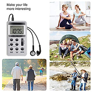 AM FM Portable Radio,Vnaovd Digital Tuning Pocket Radio with Best Reception, Personal Walkman Radio with Rechargeable Battery,Stereo Earphone,Lock Screen for Walk Jogging Gym Camping