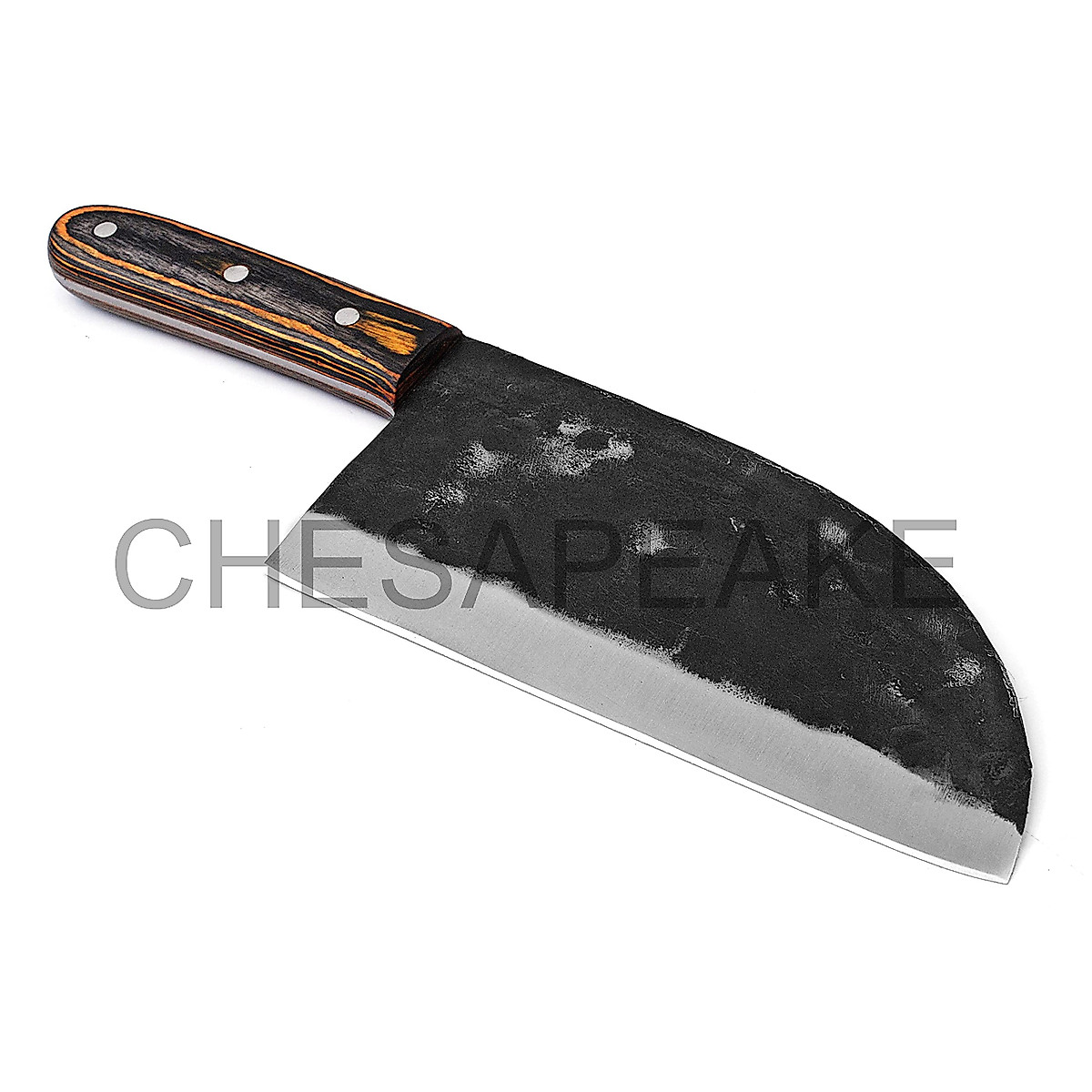 Chesapeake Knives Custom Handmade Carbon Steel Clever with leather sheath