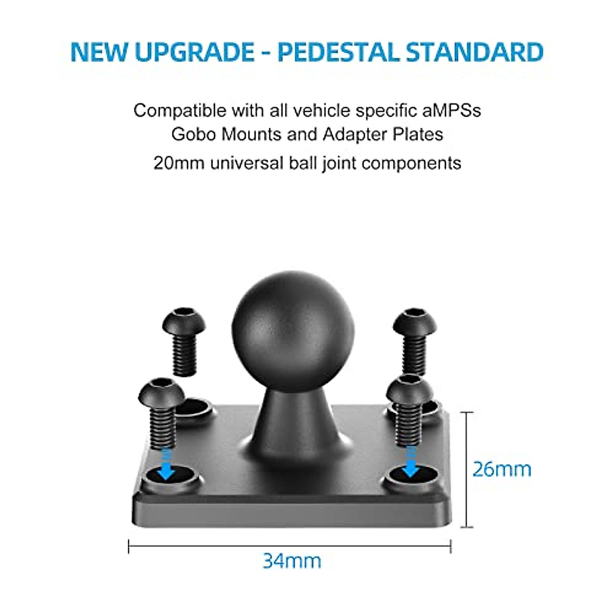 OHLPRO Heavy Duty Drill Base Tablet Holder Car Mount Dashboard for iPad/iPad Mini Samsung Galaxy (All 7" - 11.5") Tablets, ipad Mount for Desks,Cars, Great for Wall, Truck, Commercial Vehicles Dash