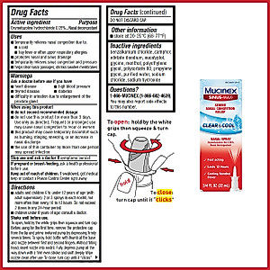 Mucinex Sinus-Max Nasal Spray Clear & Cool, 0.75 oz Packaging May Vary (Pack of 2), 1.5 fluid ounces