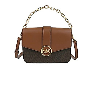 Michael Kors Carmen Small Convertible Flap Shoulder Bag (Brown Signature)