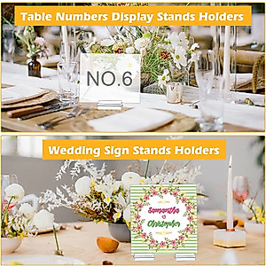 Acrylic Sign Holder Clear Place Card Holders Acrylic Stands Table Number Stands Wedding Sign Holders Card Display Stand for Table Wedding Photo Office Menu Meeting Party Event Decoration(12Pcs, 1.2")