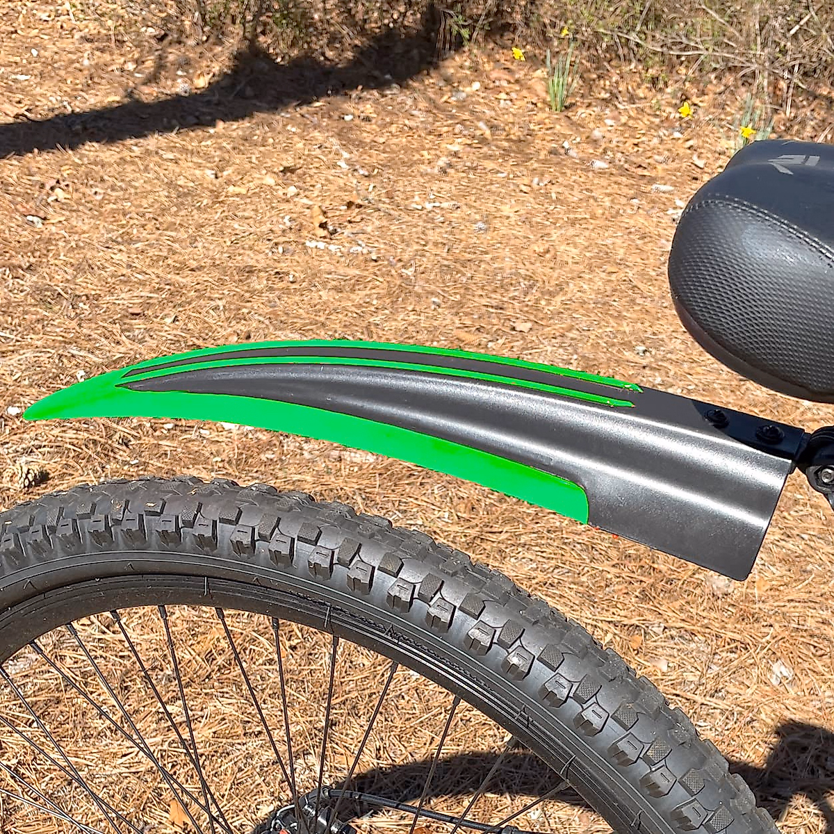 RNX Green Mountain Bike Mud Guard Front and Rear Fenders Set, Wide, Universal, Adjustable