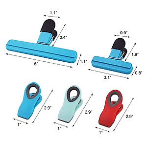 SUNMALL 10 Pack Chip Bag Clips, Magnetic Chip Clips, Heavy Duty Food Clips, Multicolored Bag Clips for Food Storage for Coffee, Bread Bags, Snack Bags and Food Bags