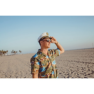 Woodies Gold Semi-Rimless Walnut Wood Retro Sunglasses for Men and Women | Black Polarized Lenses and Real Wooden Frame | 100% UVA/UVB Protection