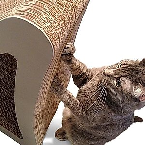 PetFusion 3-Sided Vertical Cat Scratching Post | Available in 18” & 24” | Multiple Angle Cat Scratching Pad, 6 Usable Sides. Scratch, Play, & Perch | 100% Recyclable Cardboard Cat Lounge. 1 Yr Warr