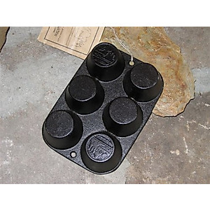 Muffin Pan - Pre-Seasoned Cast Iron 7-3/4 Inch by 5-1/2 inch By Old Mountain