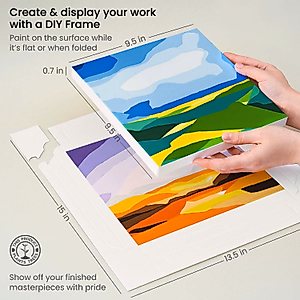 ARTEZA Acrylic Paper Foldable Canvas Pad, 9.5x9.5 Inches, 20 Sheets, DIY Frame