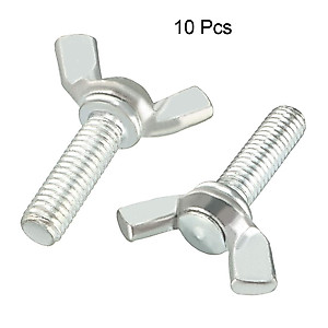 uxcell Wingbolt Butterfly Wing Thumb Hand Screws Bolts M6x20mm 1mm Pitch Carbon Steel 10pcs
