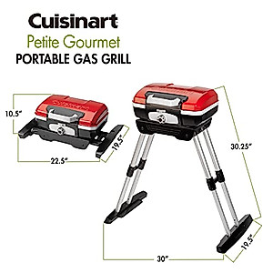 Cuisinart Petit Gourmet Portable Gas Grill (CGG-180) + 4-Piece Folding Grill Tool Set
