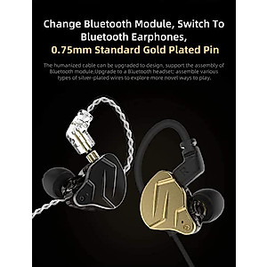 Kinboofi KZ ZSN PRO X HiFi in Ear Monitor, 1BA 1DD Earbud Headphone Dual Driver Drummer Musician Earphone Stereo Headset with Removable C Pin Cable for Church (NO Mic, Dark Black)…