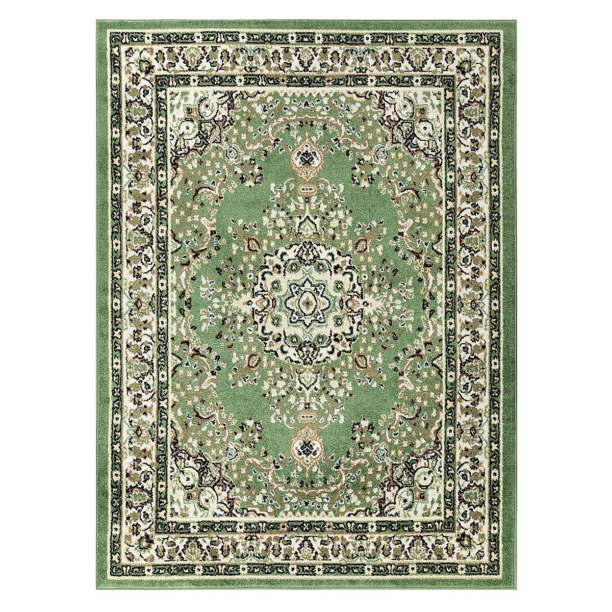 Antep Rugs Oriental 8x10 Traditional Medallion Indoor Area Rug Siesta (Green Beige, 7'10" x 10')