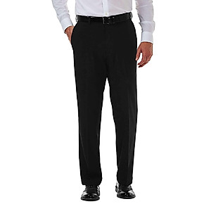 Haggar Men's Cool 18 Pro Classic Fit Flat Front Pant - Regular and Big & Tall Sizes, Black, 32W x 32L