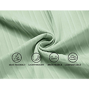 COOFANDY Button Down Shirt Men Button Down Short Sleeve Shirt Button Up Shirts for Men Linen Shirts for Men Summer Beach Shirt Light Green - M