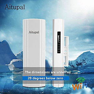 Aitupal 5.8G Gigabit 1Gbps High Speed Wireless Bridge, Point to Point WiFi Outdoor CPE with 14dBi High-Gain Antenna, 5KM Long Range Working Distance Support starlink Router，48V PoE
